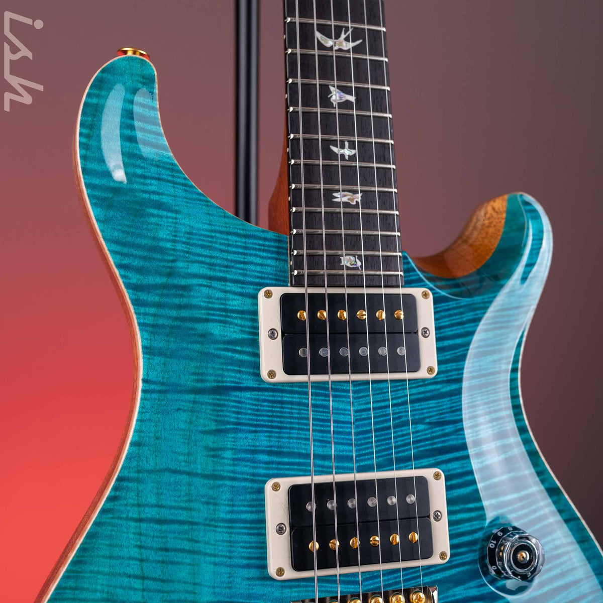 PRS Custom 24 10-Top Electric Guitar Carrol Blue Demo – Ish Guitars