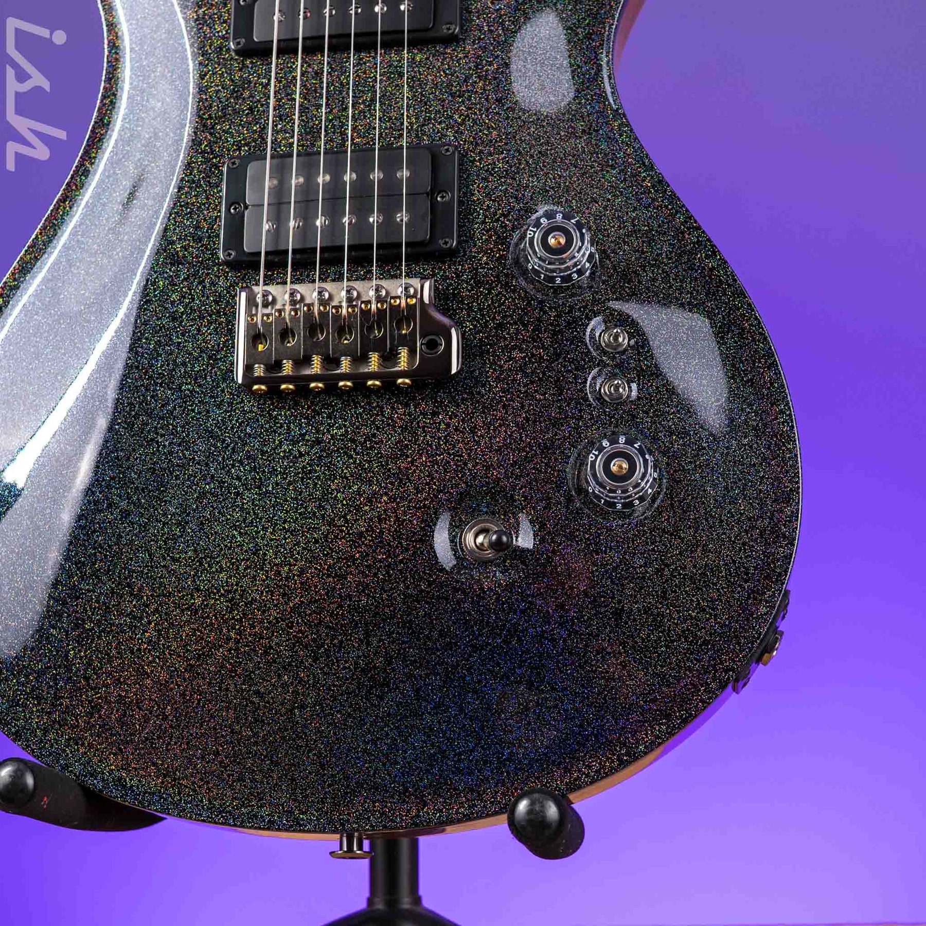 PRS Custom 24-08 Black Rainbow Holoflake Custom Color 85/15s – Ish Guitars