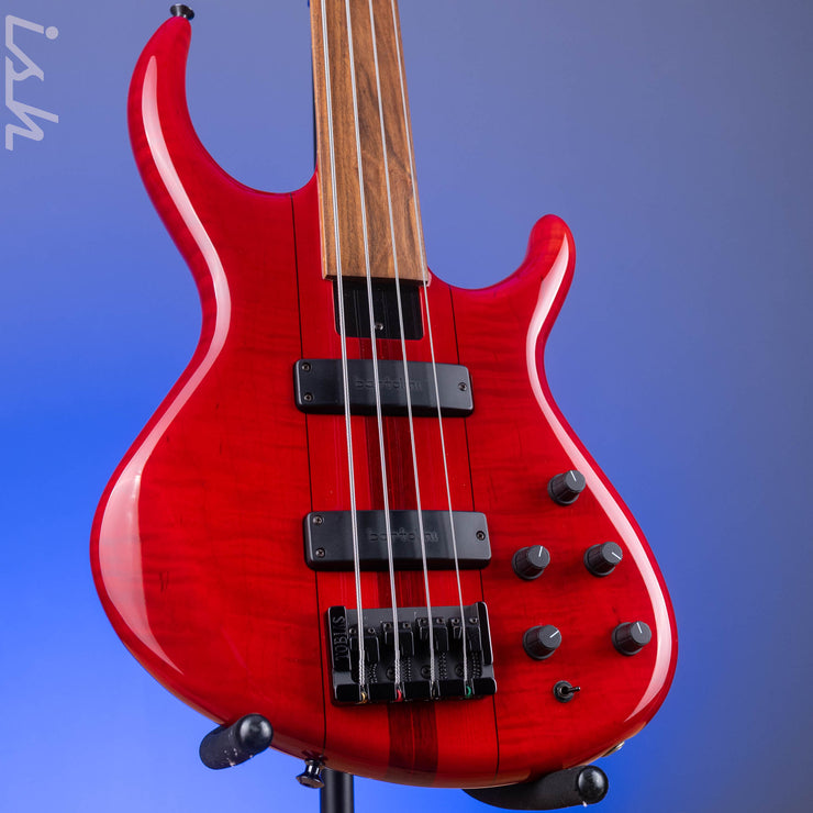 1996 Tobias Basic 4 Fretless Red – Ish Guitars