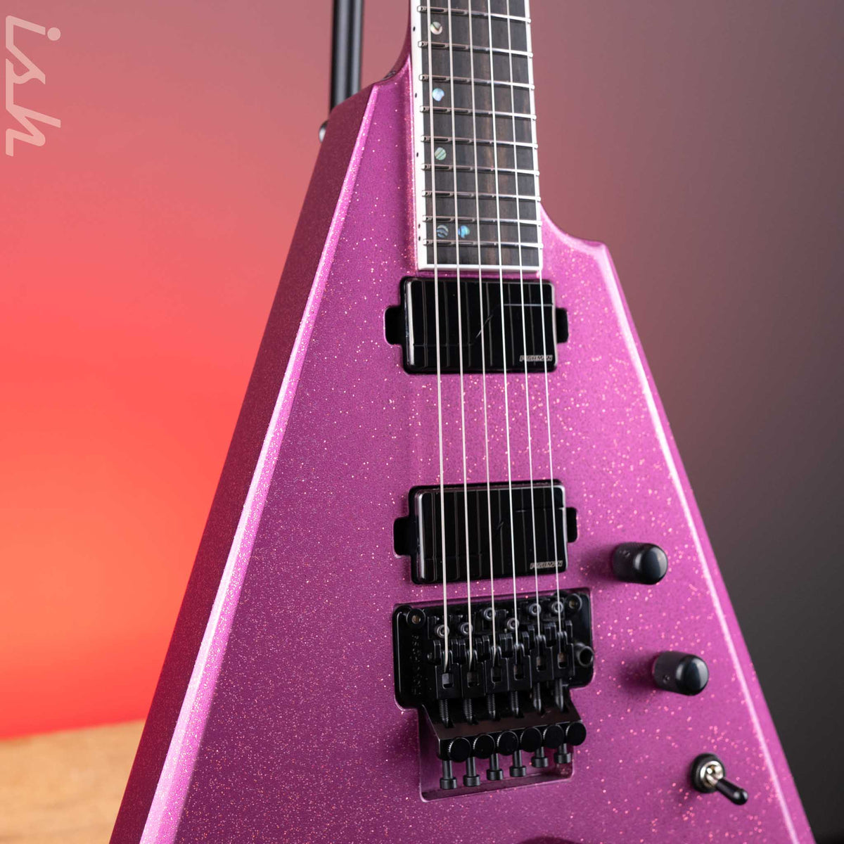 ESP USA V2-FR Disco Pink Sparkle – Ish Guitars