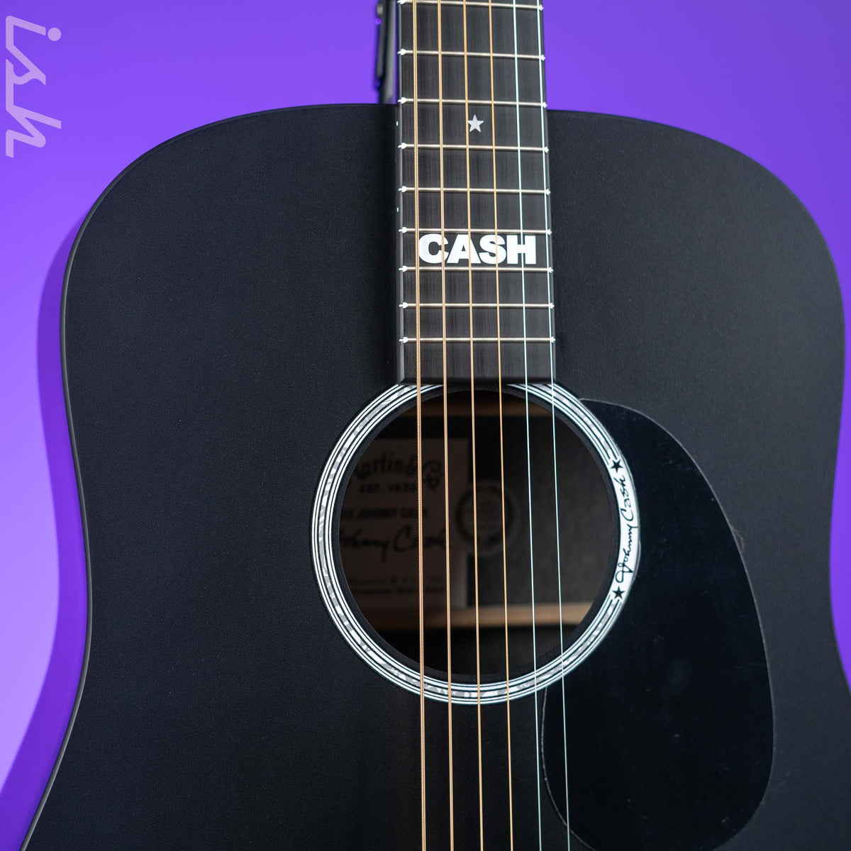 Martin DX Johnny Cash Acoustic-Electric Guitar Jett Black – Ish Guitars