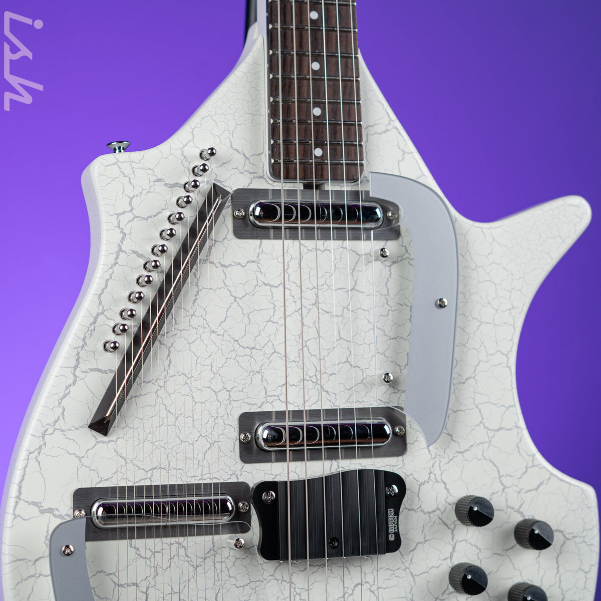 Danelectro Coral Sitar Reissue Guitar White Crackle – Ish Guitars