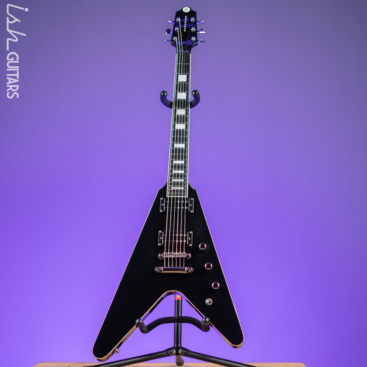 2016 Reverend Volcano RA Flying V Black – Ish Guitars