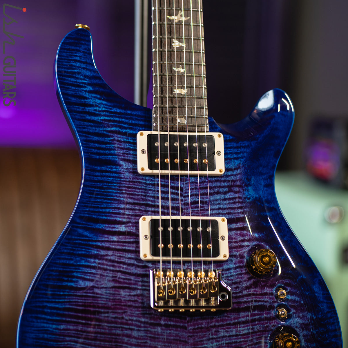 PRS Custom 24 35th Anniversary Violet Blue Burst Wrap 10 Top – Ish Guitars