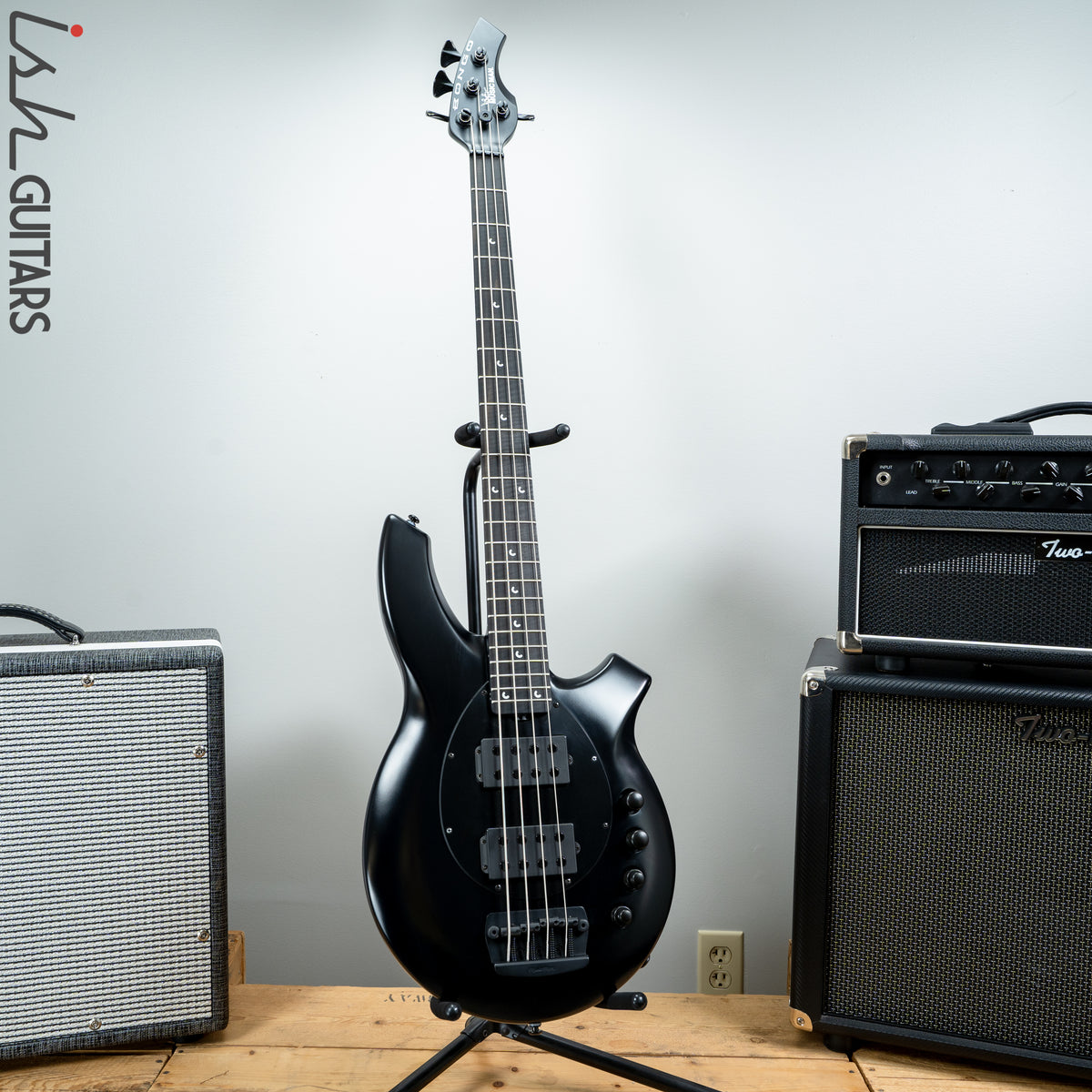 2019 Ernie Ball Music Man Bongo 4 HH Stealth Black – Ish Guitars