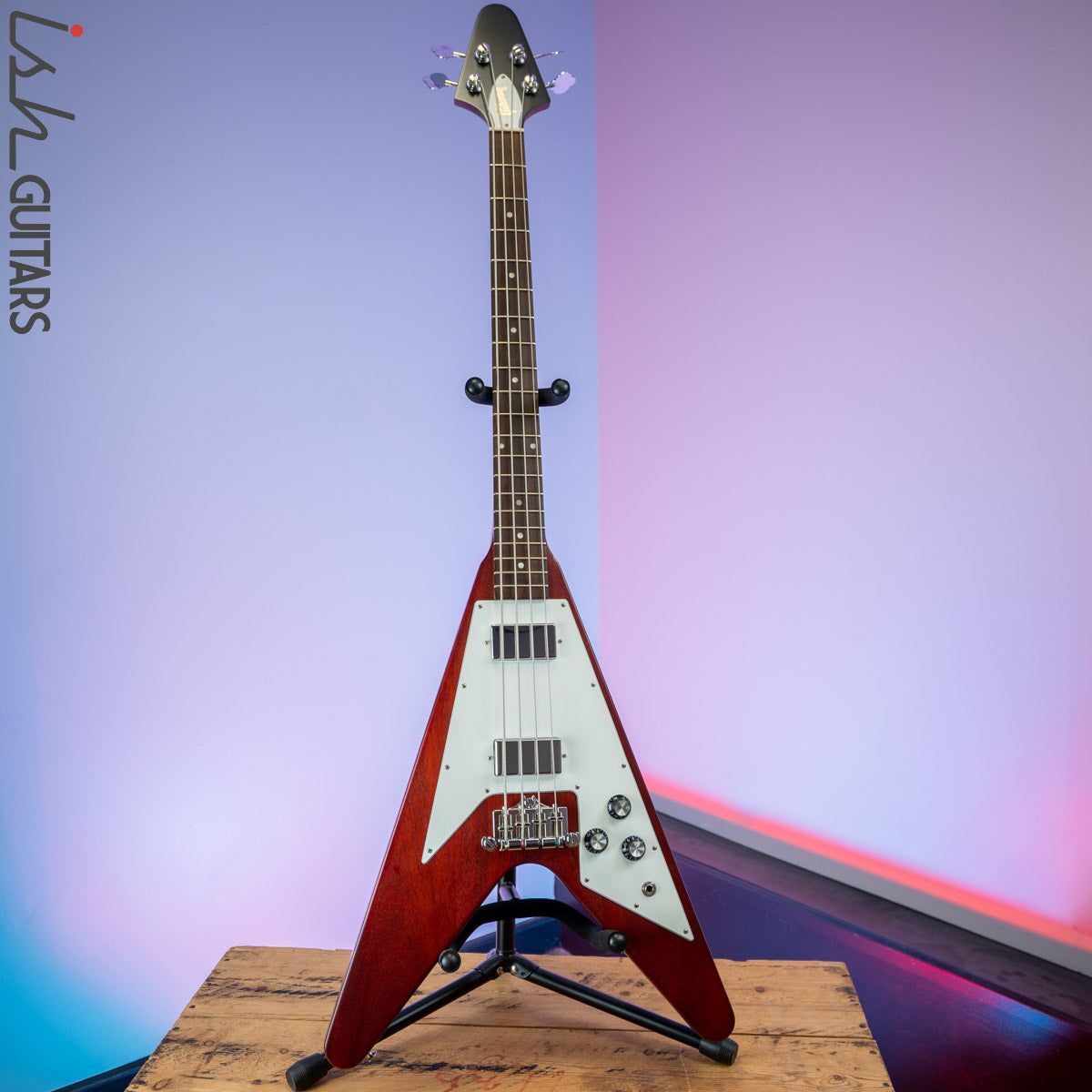 2012 Gibson Shortscale Flying V Bass Cherry – Ish Guitars