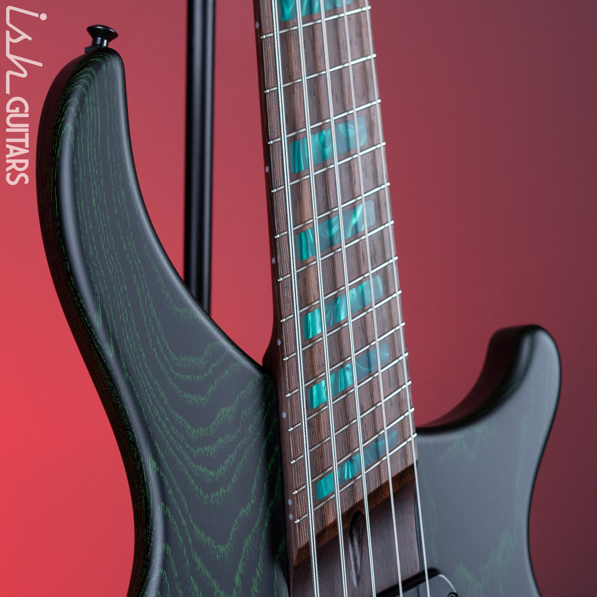 Dingwall ABZ 5-String Bass Black with Green Ceruse Satin – Ish Guitars