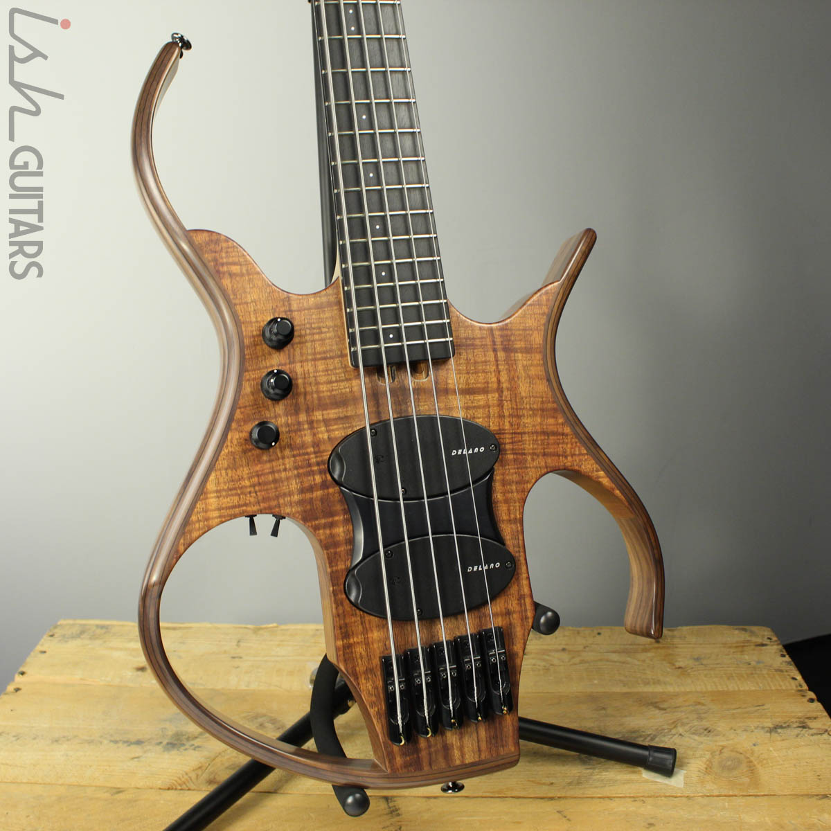 Paul Lairat Stega Luxe 5 String Koa Bass Guitar – Ish Guitars